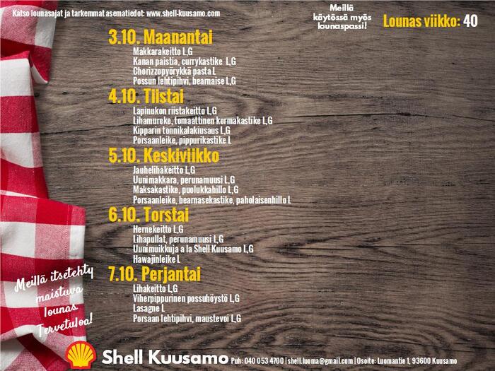 AJANKOHTAISTA :: Shell Kuusamo